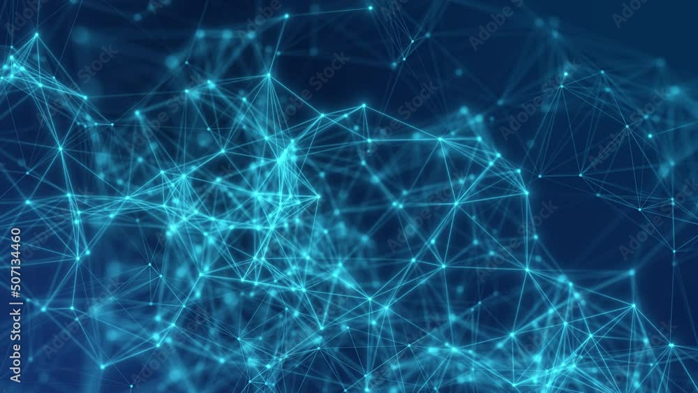 Video animation of abstract network connection structure. Digital ...