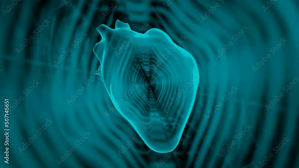 Beating human heart icon, medical concept, cardiology. Design. Blue ...