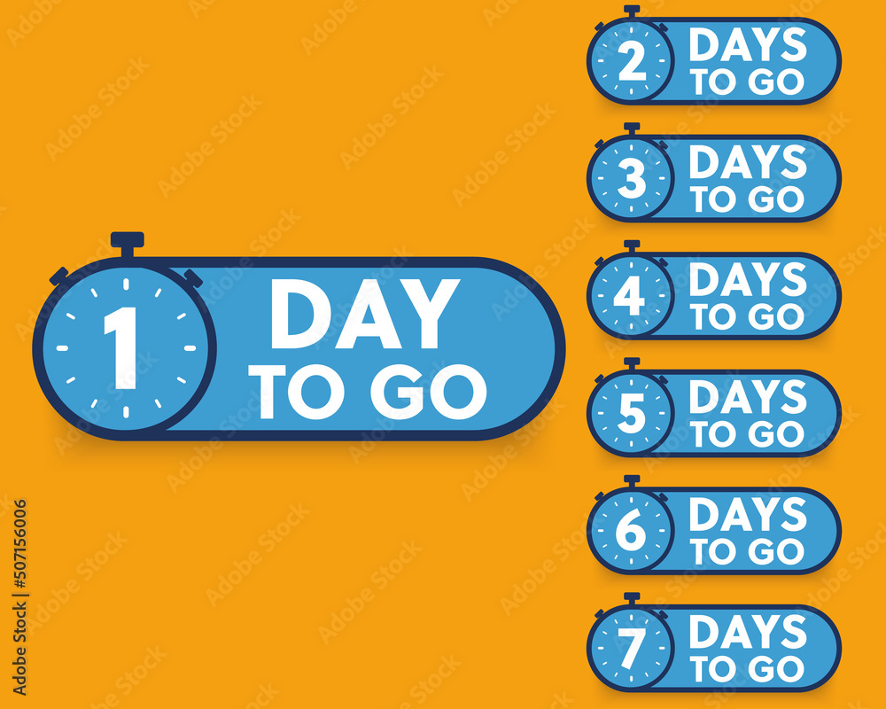 Countdown time with number of days left banner design Stock Vector ...