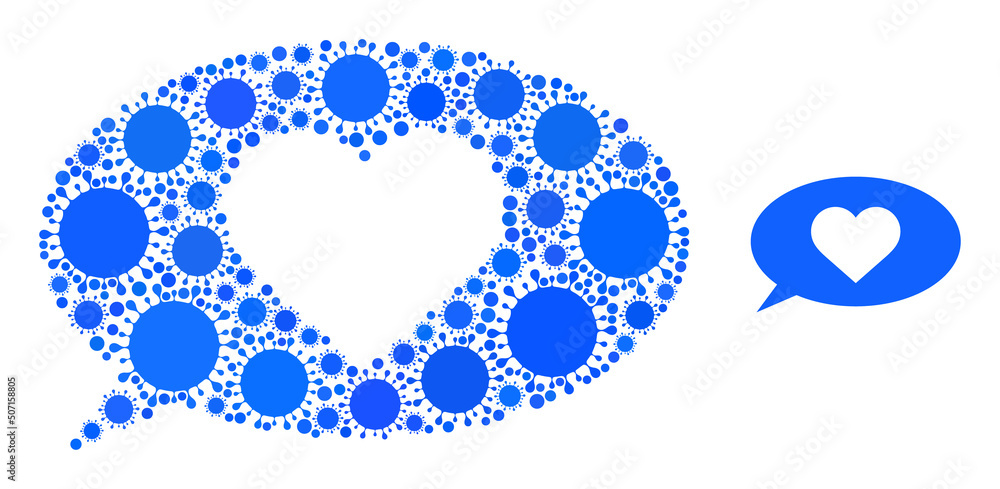 Love status mosaic icon. Vector collage done of randomized virus cell ...