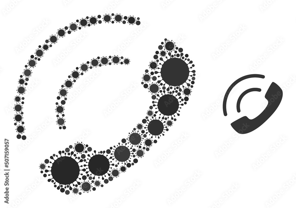 Phone sound mosaic icon. Vector collage is designed from randomized ...