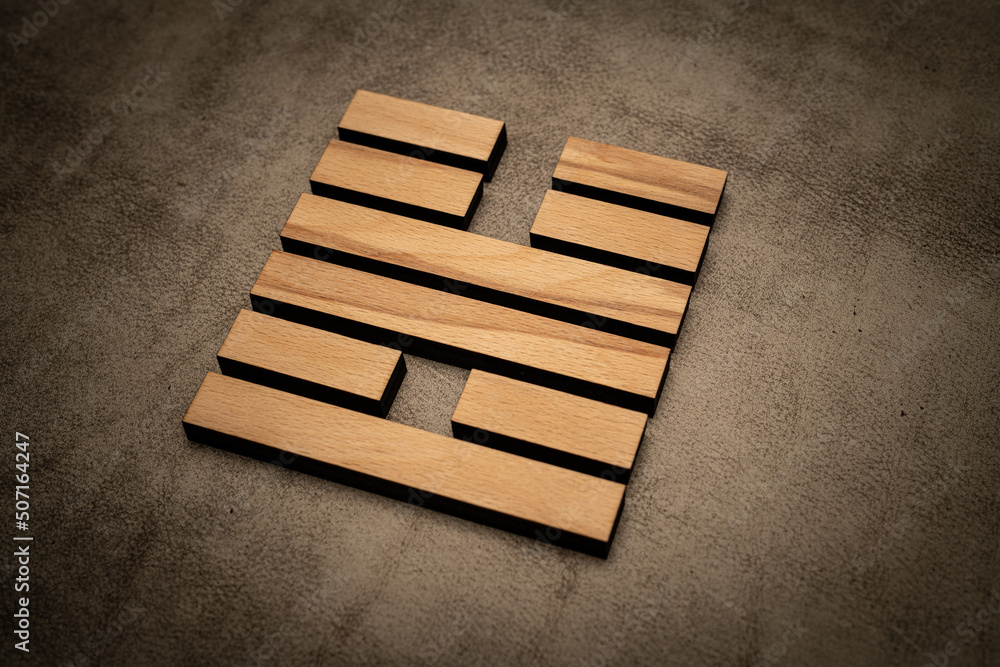 Gene Key 55 hexagram i ching wood on leather background human design ...