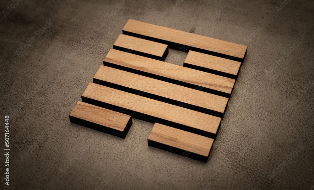 Gene Key 50 hexagram i ching wood on leather background human design ...