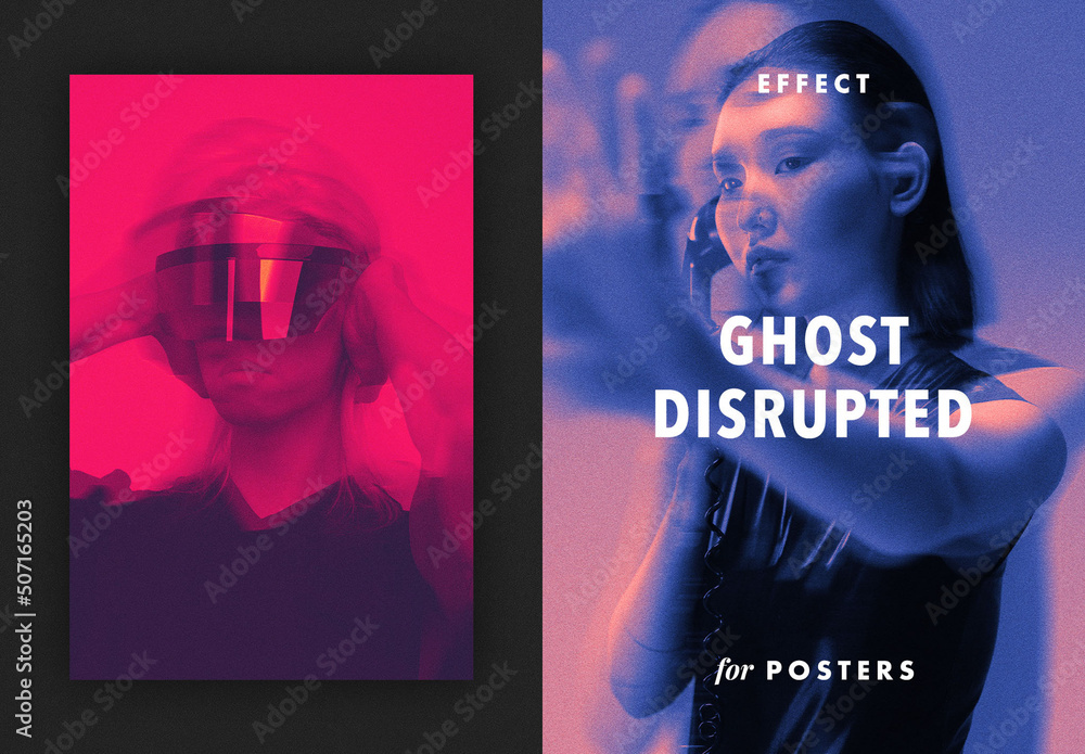 Disrupted Blur Photo Effect Mockup Stock Template | Adobe Stock