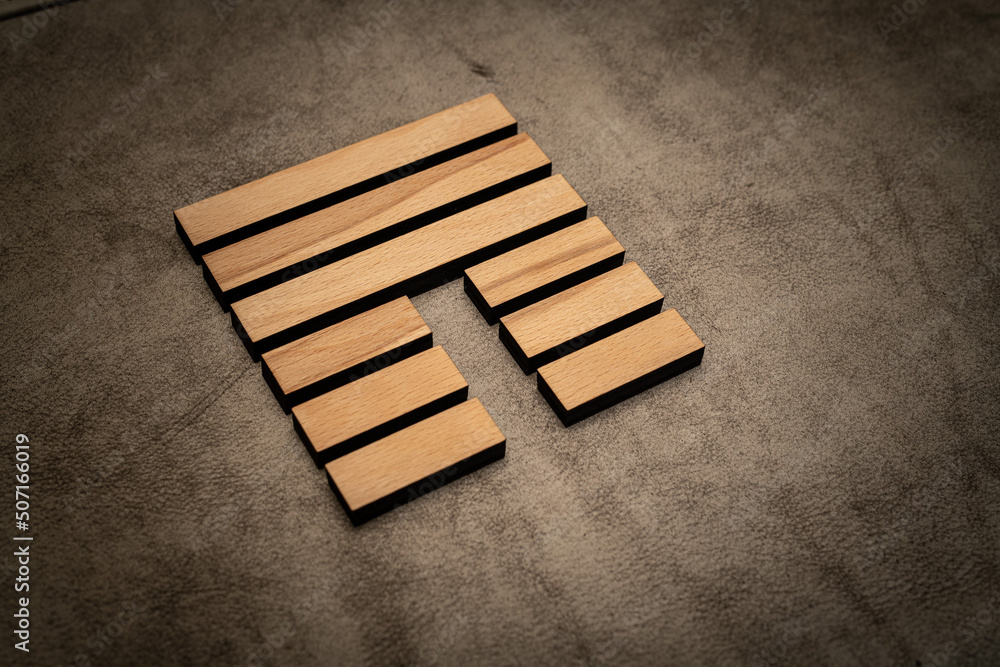 Gene Key 12 hexagram i ching wood on leather background human design ...