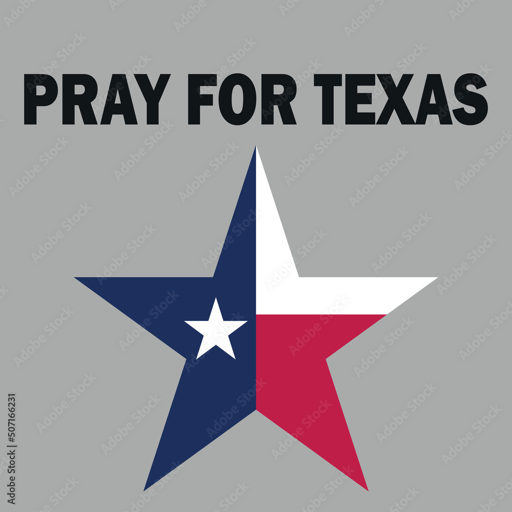 Pray for Texas shar shape with Texas flag. Symbol vector illustration ...