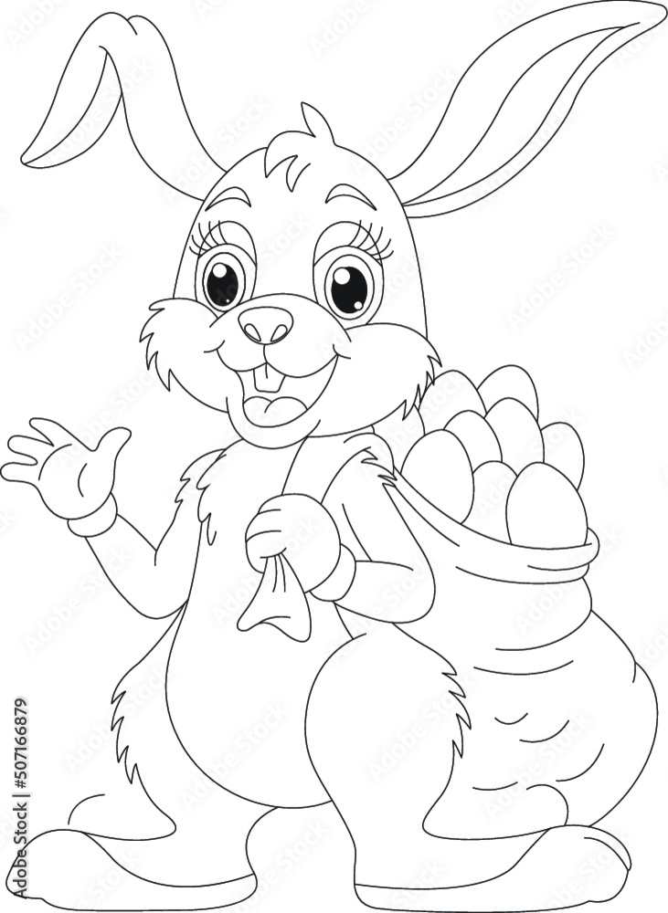 funny Easter coloring page for children and adults Stock Vector | Adobe ...
