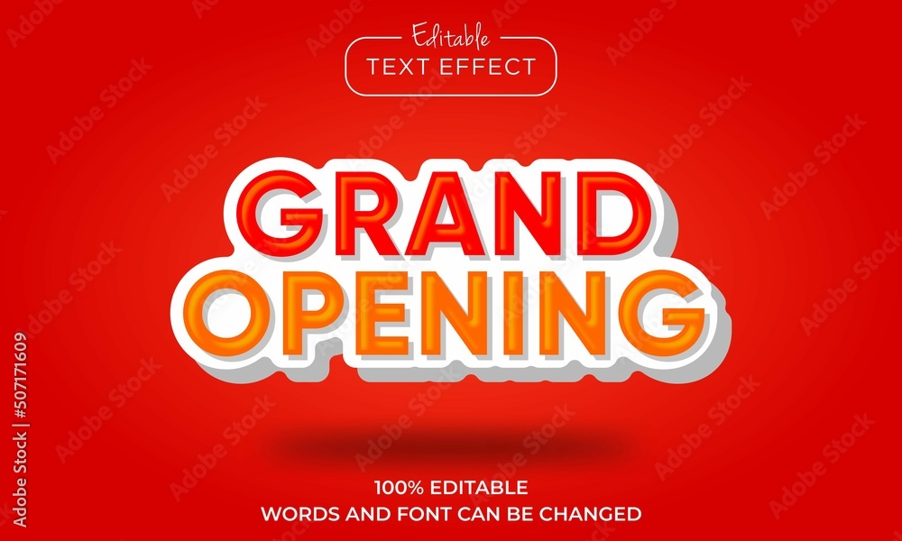 grand opening text effect template design with modern and abstract ...