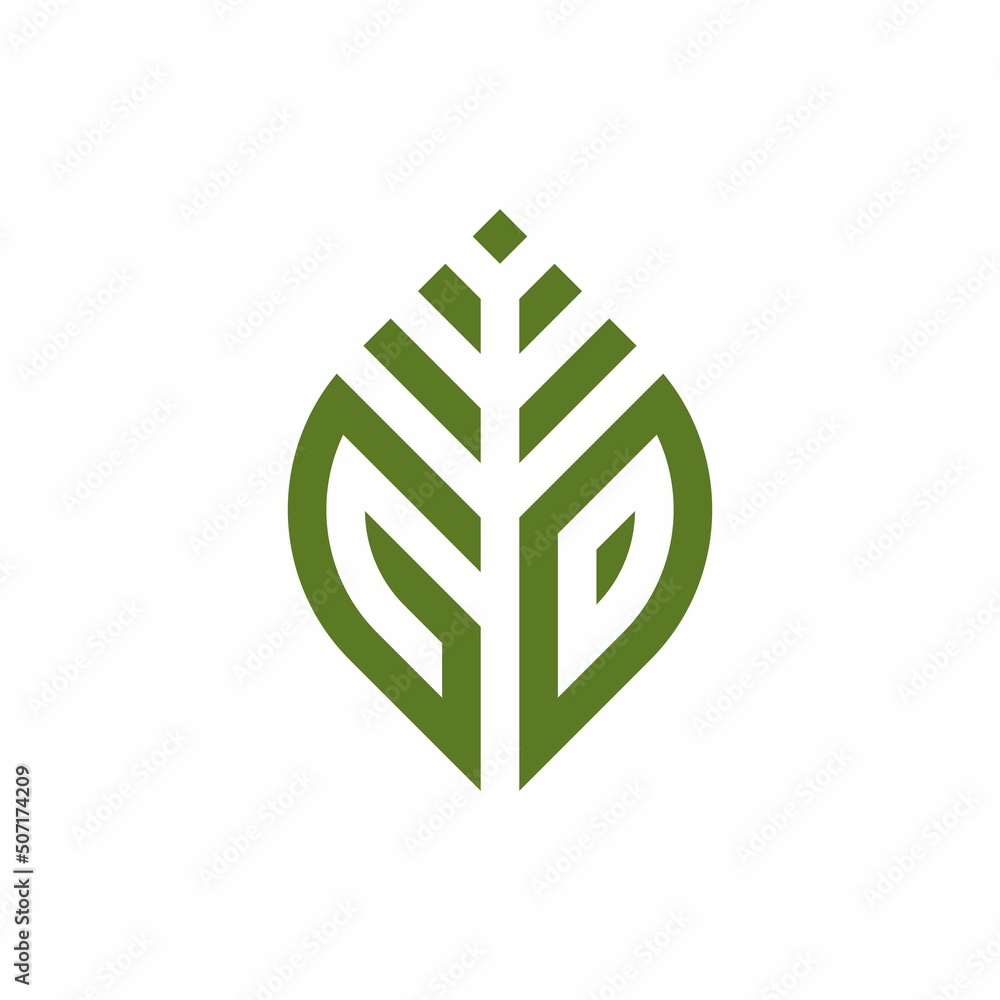 Initial letter GD abstract leaf logo design symbol Stock Vector | Adobe ...