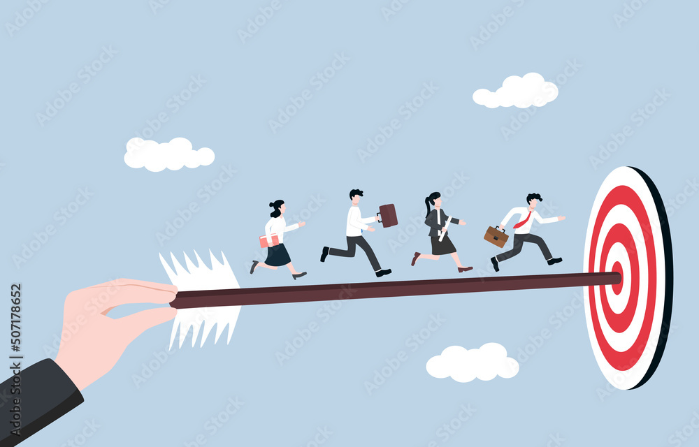 Supporting employee to achieve business target, encouragement for ...