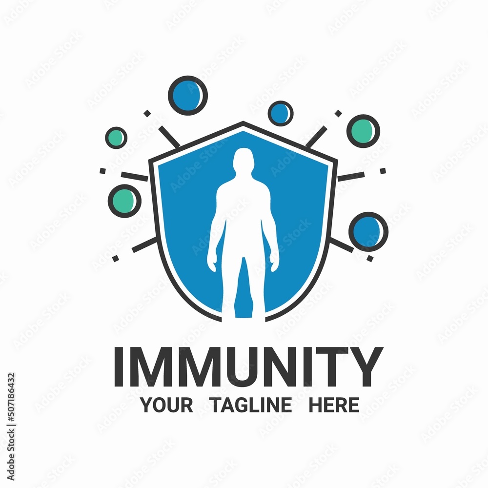 Immunity system logo template. Human immune system vector design. Virus ...