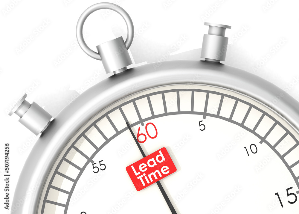 Lead time banner on the stopwatch Stock Illustration | Adobe Stock
