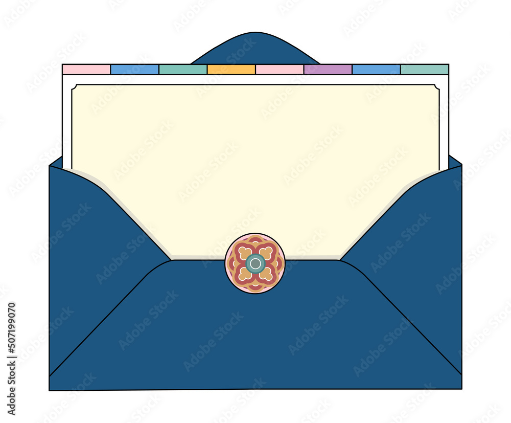 tradition letter illustration set. pattern, letter card design ...