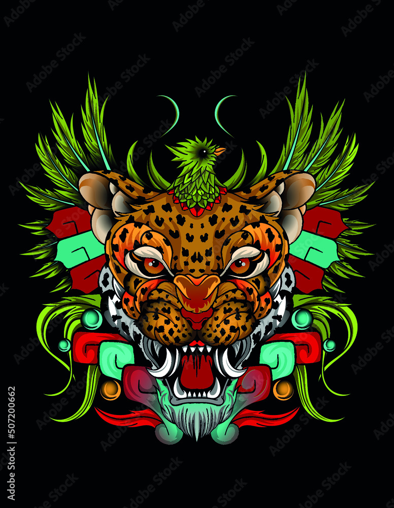 Poster jaguar quetzal mexican art – Wall Art | UkPosters