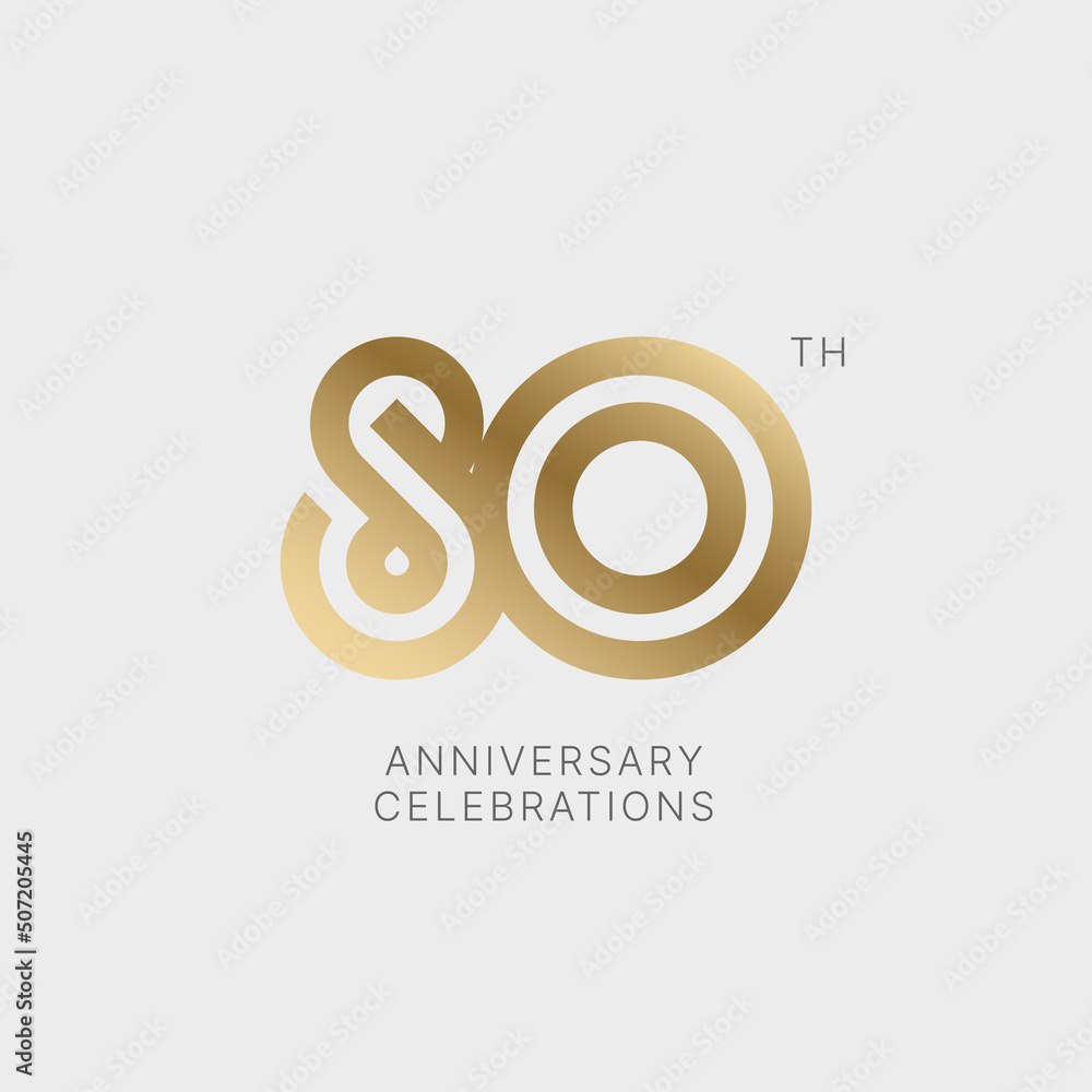 80 years anniversary logo design on white background for celebration ...