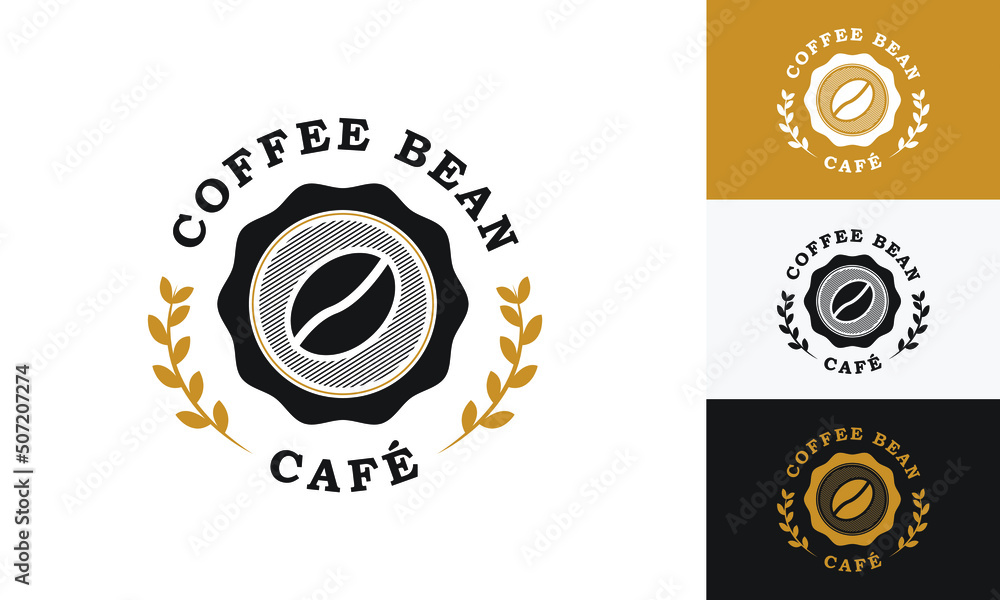 Coffee Bean Cafe Logo Concept Illustration Stock Vector | Adobe Stock