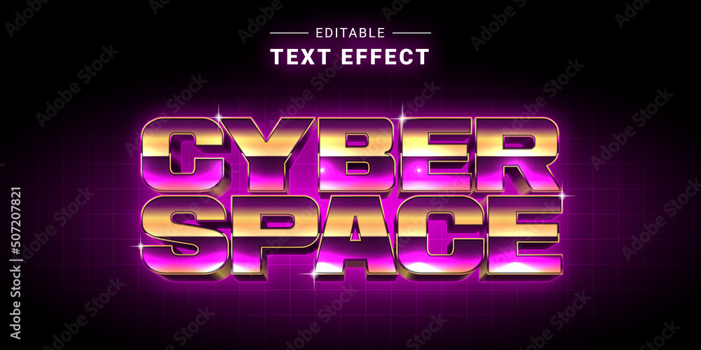 Editable Chrome Style Metallic Text Effect. Futuristic Logo Maker Stock ...