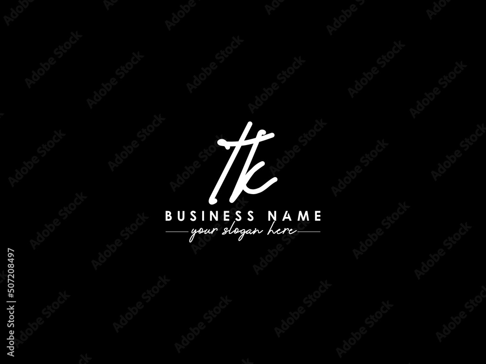 Luxury TK Signature Logo, Signature Tk kt Logo Letter Vector Art Stock ...