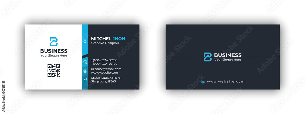 Business card template / easy to edit Stock Vector | Adobe Stock