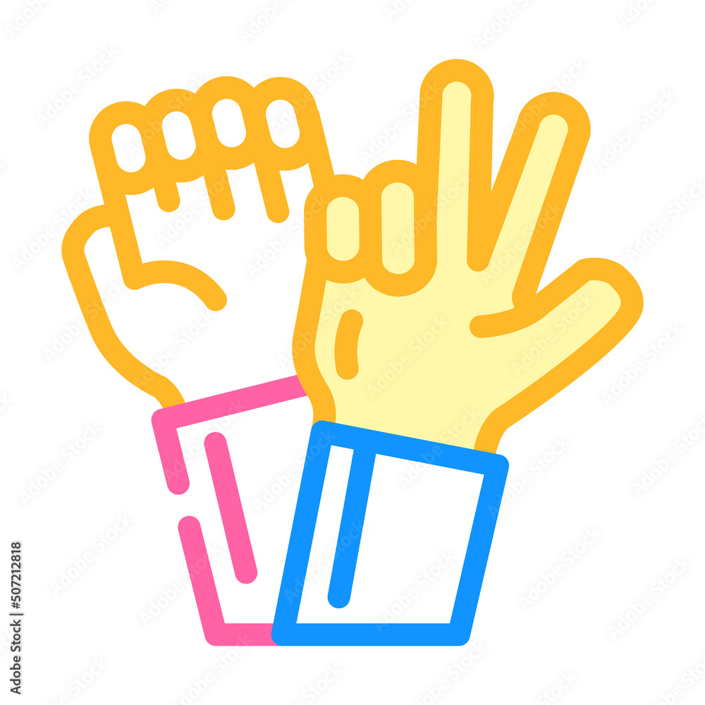 underwater sign language color icon vector. underwater sign language ...
