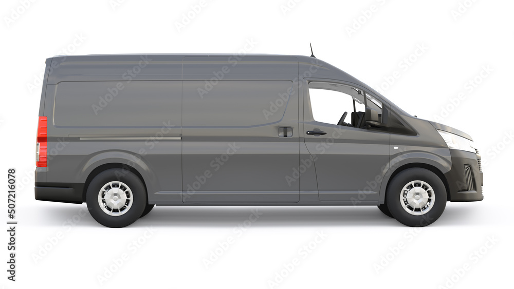 Tokyo, Japan. April 12, 2022: Toyota Hiace. Grey commercial van for ...