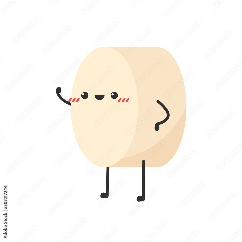 Cute tofu cartoon. Happy cute smiling funny tofu. character design. Egg ...