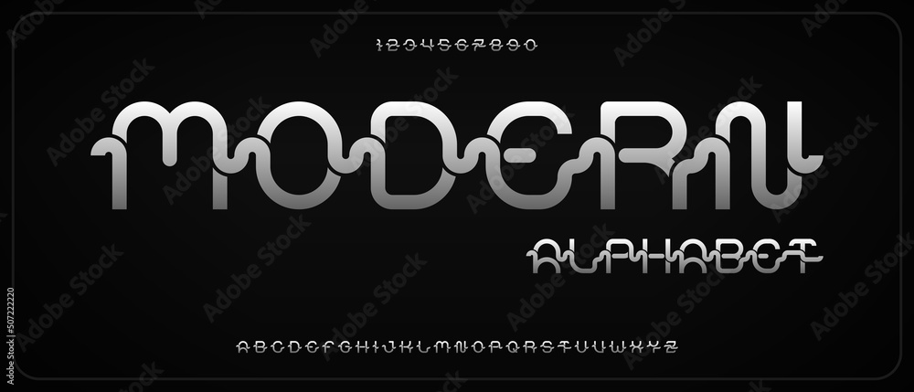 Abstract elegant modern alphabet with urban style template Stock Vector ...