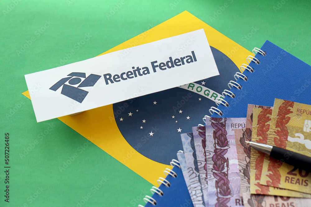 TERNOPIL, UKRAINE - MAY 20, 2022: Brazilian Receita Federal logo ...