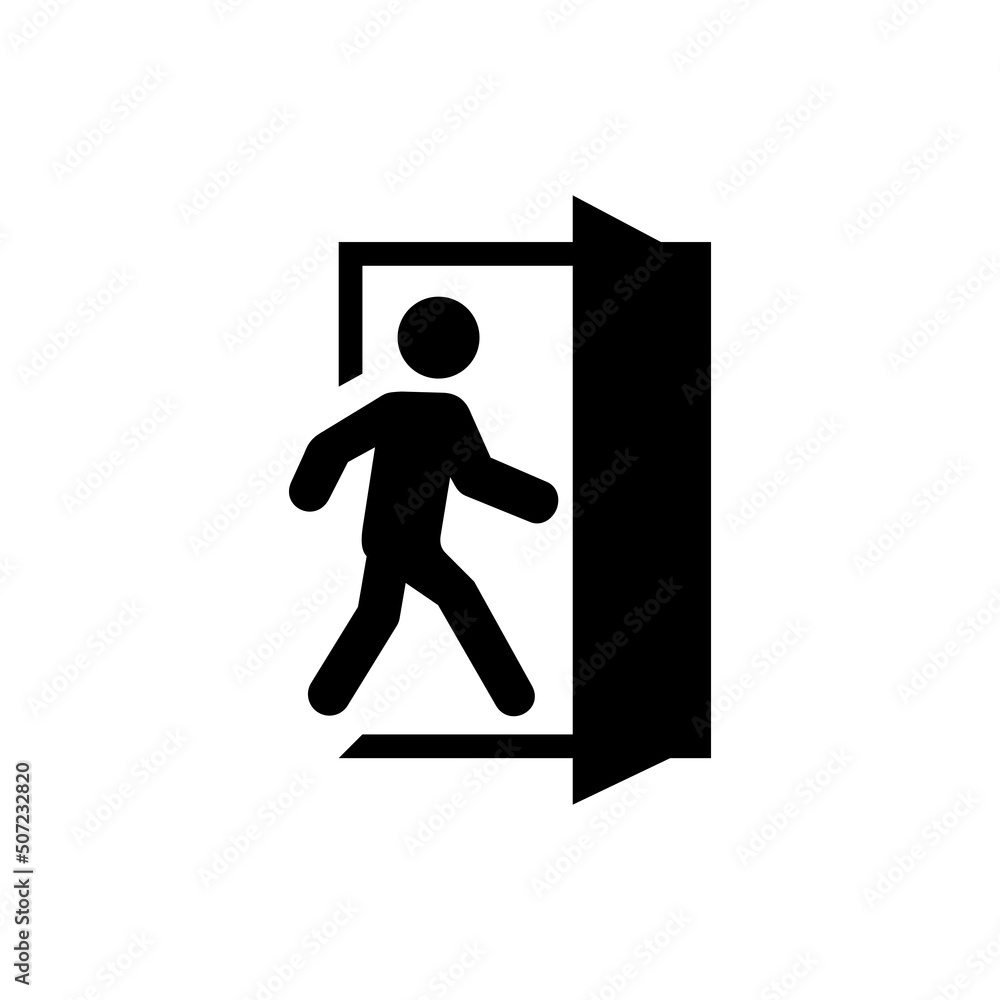 Exit door symbol. Evacuation symbol vector Stock Vector | Adobe Stock