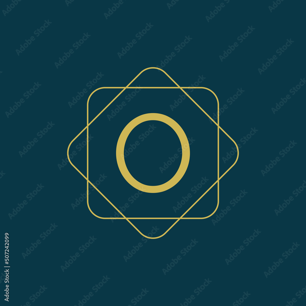 Initial letter O logo design vector with square element. creative O ...