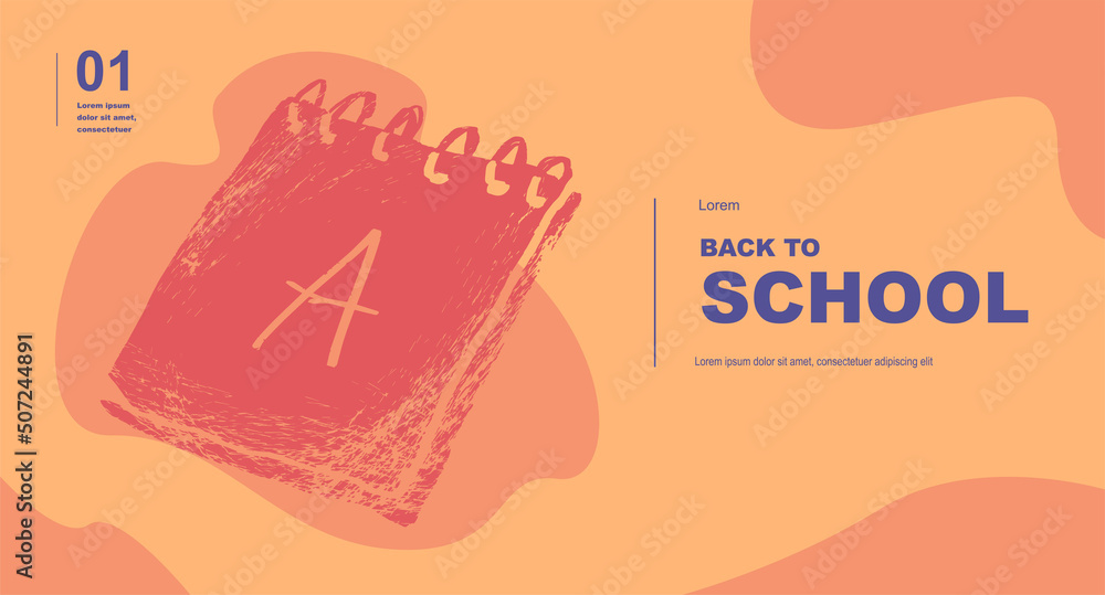 Notebook, diary. Abstract, vector illustrations. Back to School ...