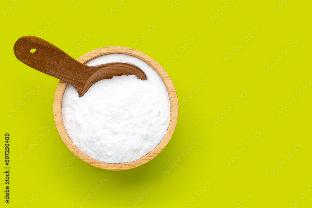 Baking soda on white background. Stock Photo | Adobe Stock