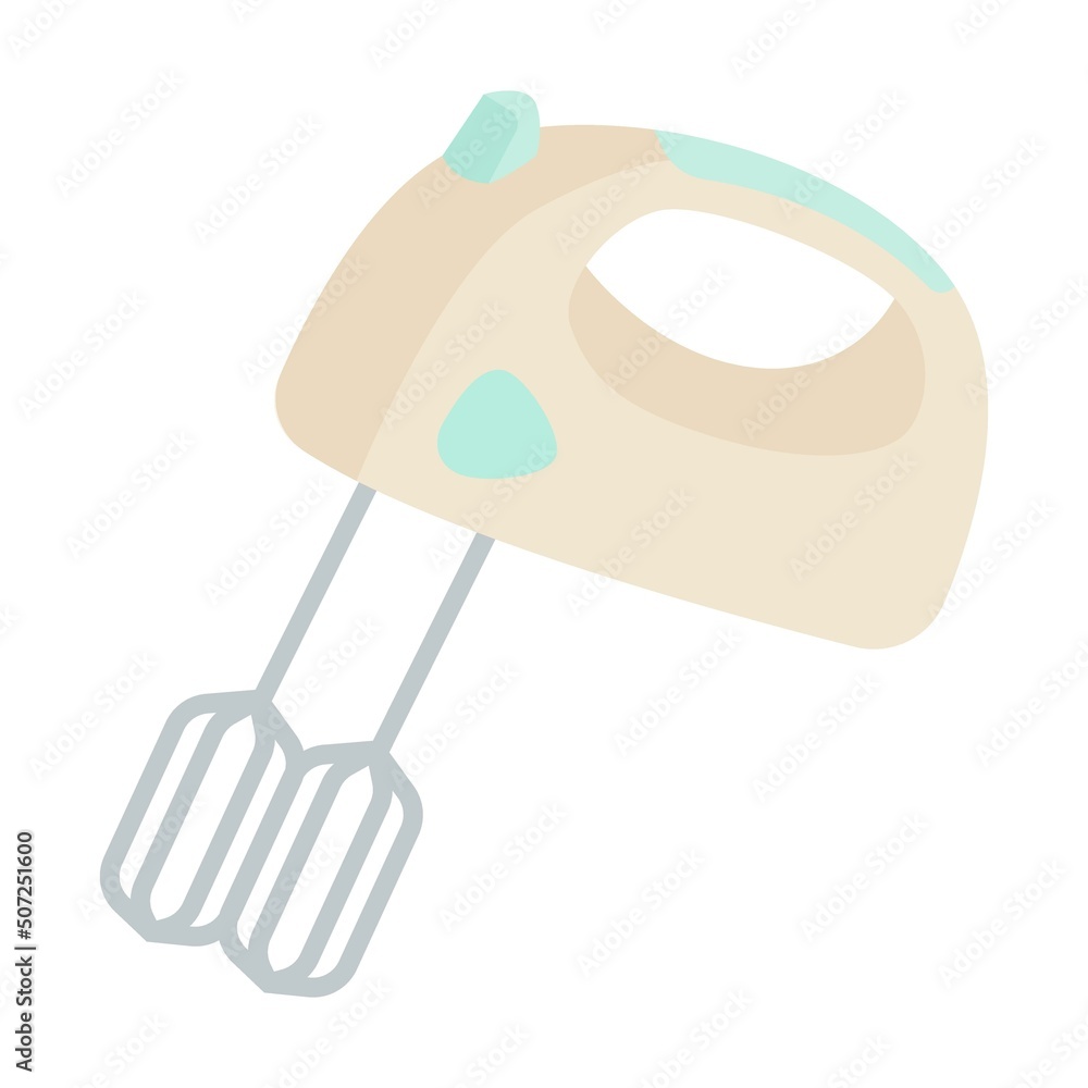 Kitchen mixer. Process of cooking cake or pie cartoon illustration ...