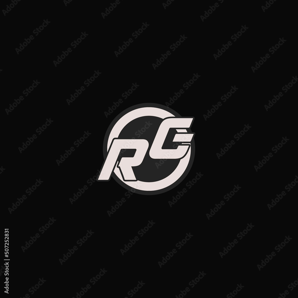 Vetor de Initial RG logo circle line style, simple esport team logo ...