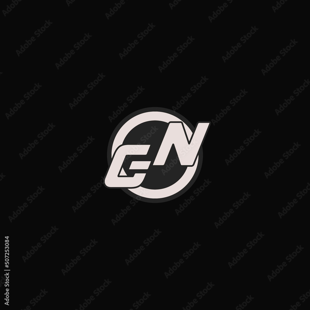 Initial GN logo circle line style, simple esport team logo design Stock ...