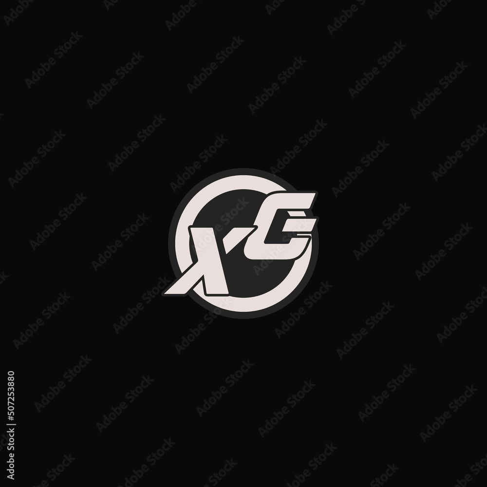 Initial XG logo circle line style, simple esport team logo design Stock ...