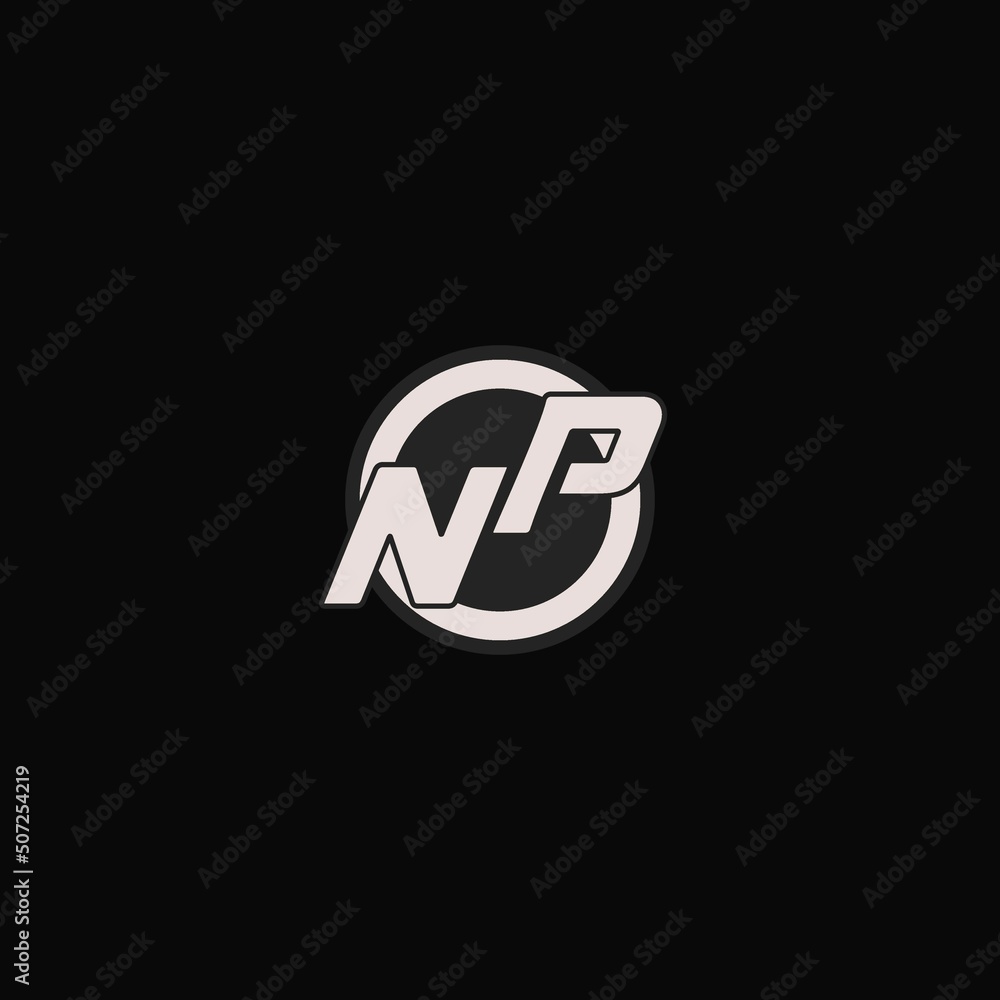 Initial NP logo circle line style, simple esport team logo design Stock ...