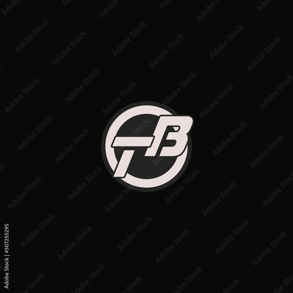 Initial TB logo circle line style, simple esport team logo design Stock ...