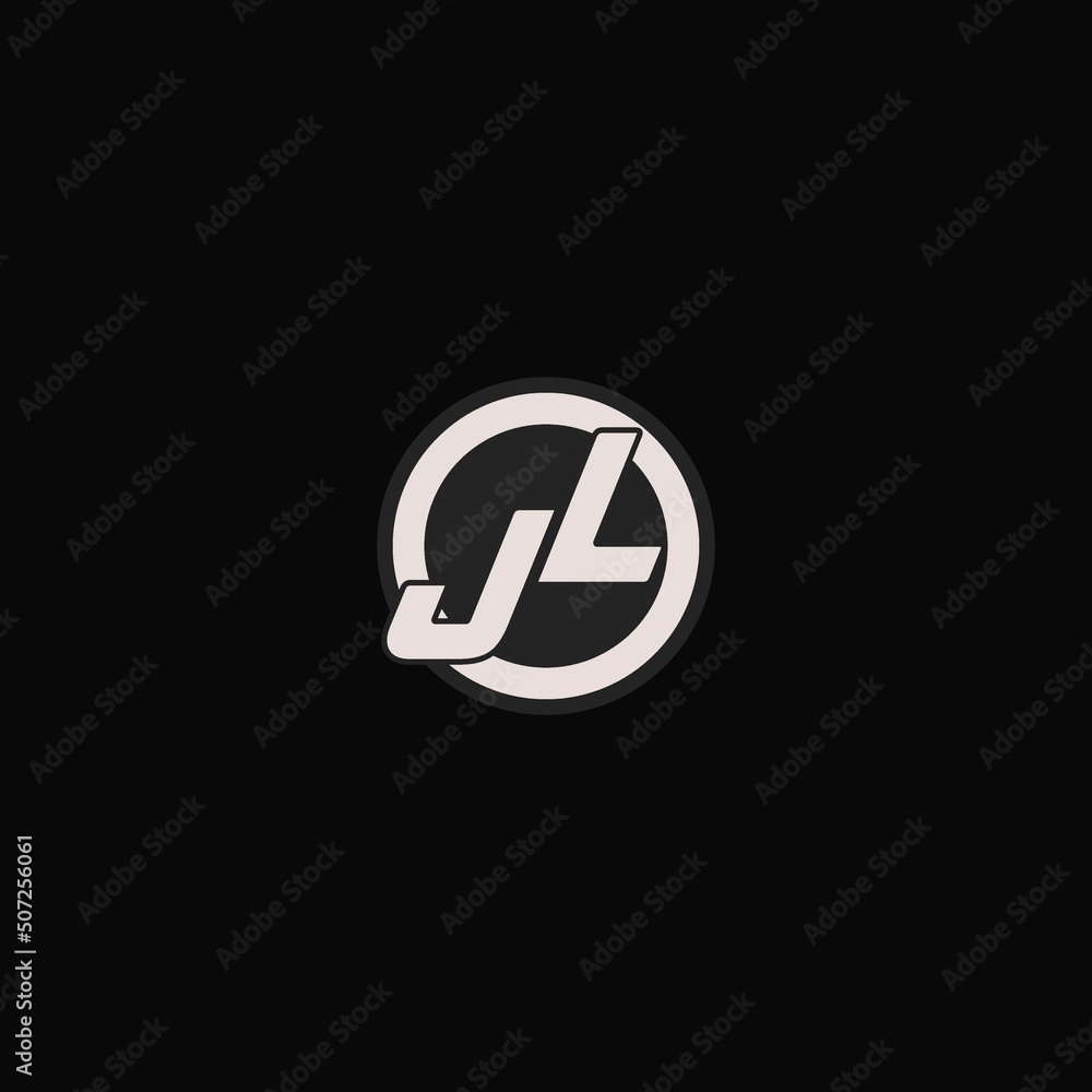 Initial JL logo circle line style, simple esport team logo design Stock ...
