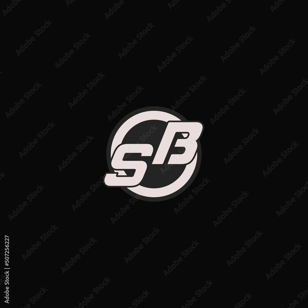 Initial SB logo circle line style, simple esport team logo design Stock ...
