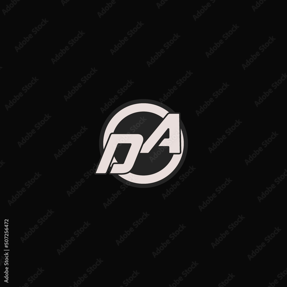 Initial DA logo circle line style, simple esport team logo design Stock ...