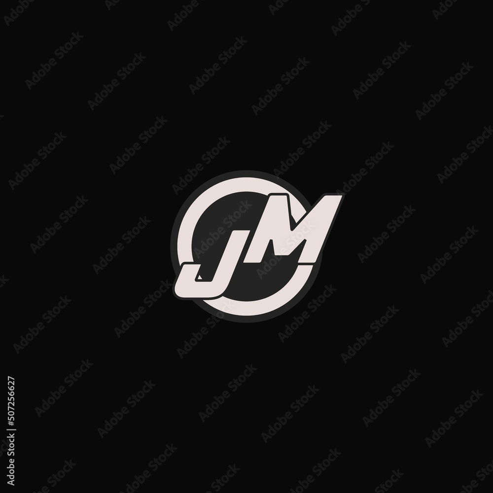 Initial JM logo circle line style, simple esport team logo design Stock ...