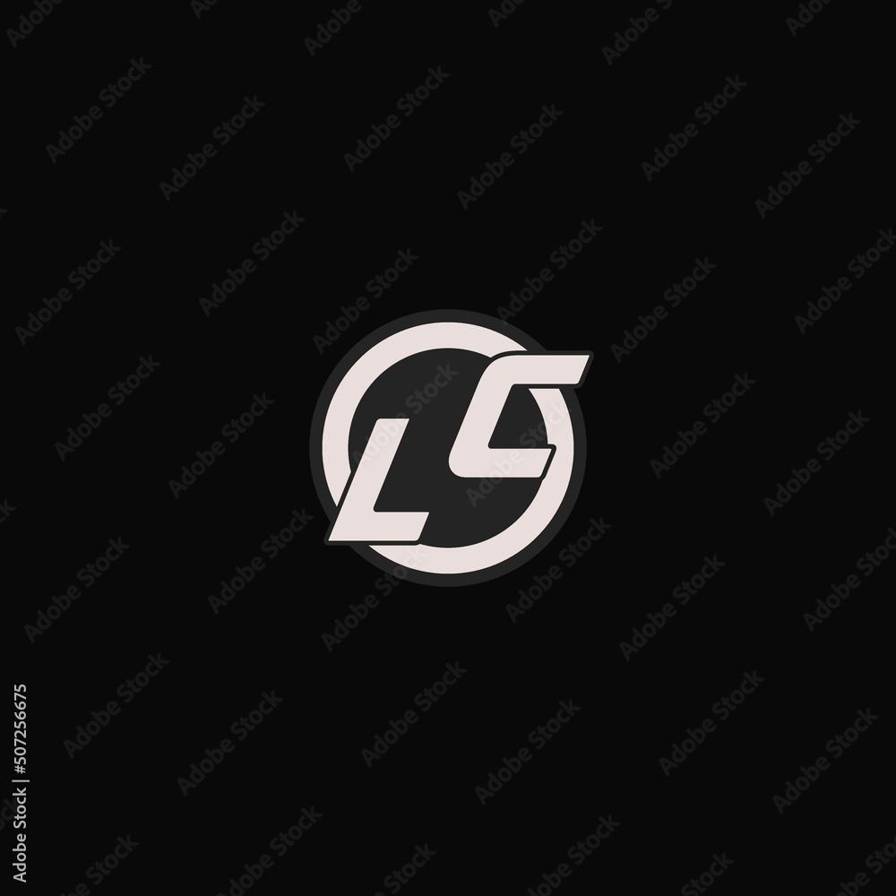 Initial LC logo circle line style, simple esport team logo design Stock ...
