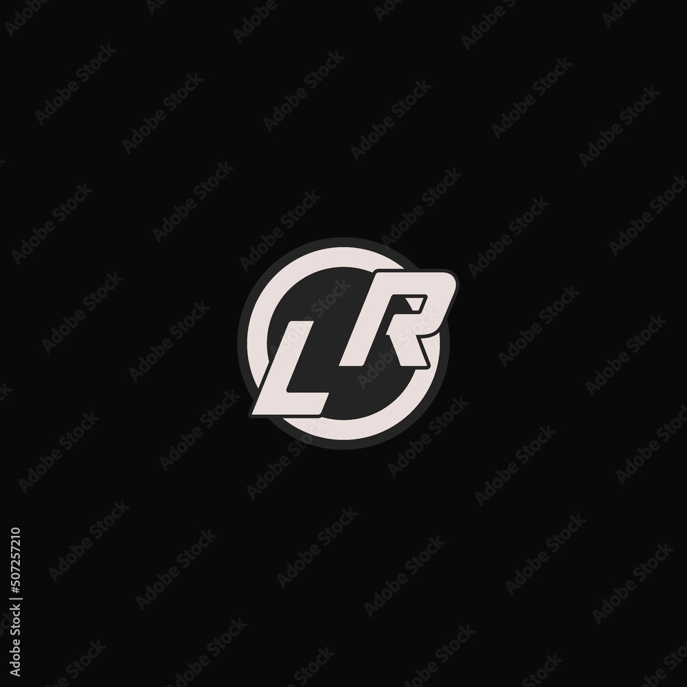 Initial LR logo circle line style, simple esport team logo design Stock ...