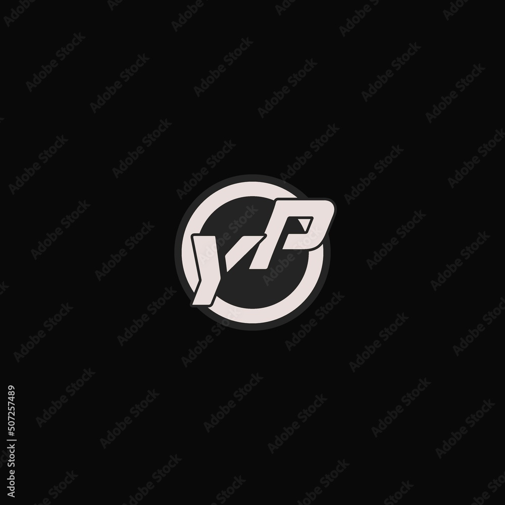Initial YP logo circle line style, simple esport team logo design Stock ...