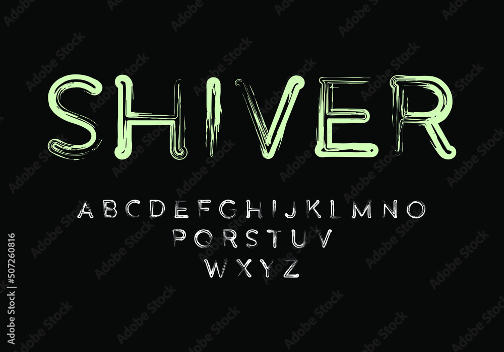 Dirty brush stroke retro style font. Vector font for typography, title ...