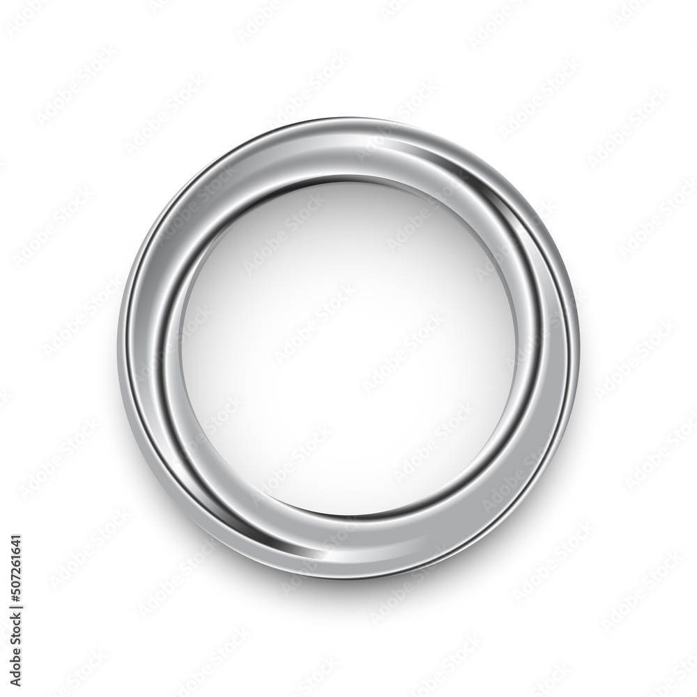 Silver shining circle text frame illustration. Glowing round border ...