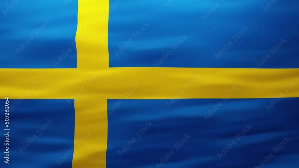 Wavy Swedish flag in 4K, Texture Background of Flagpole. National flag ...