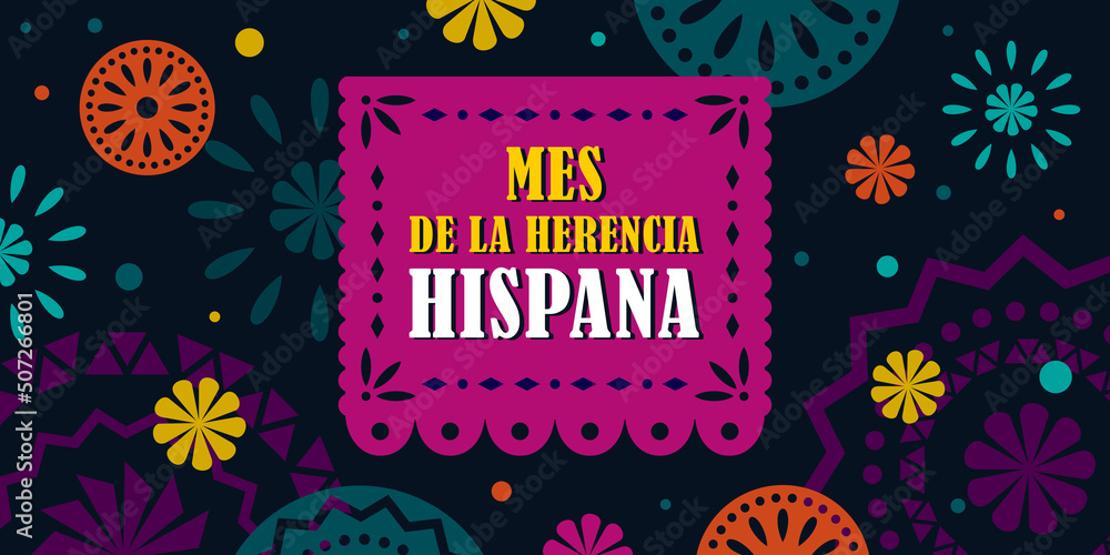 Hispanic heritage month. Vector web banner, poster, card for social ...