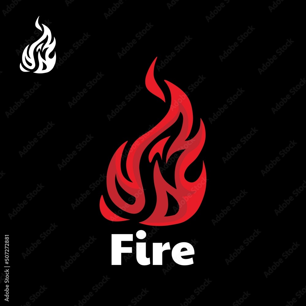 fire flames logo, abstract silhouette of heat red flames, vector ...